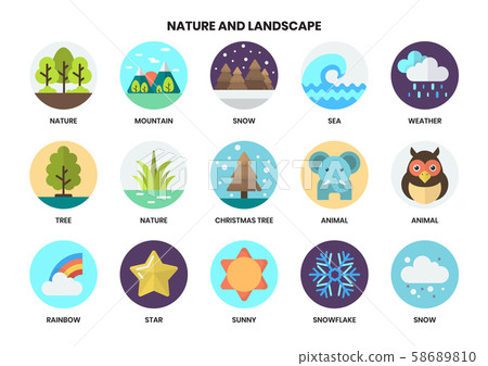 Nature icons set for business - Stock Illustration [58689810] - PIXTA