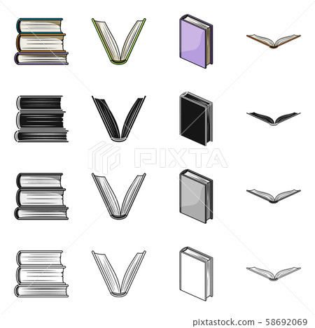 Vector design of library and textbook sign.... - Stock Illustration ...