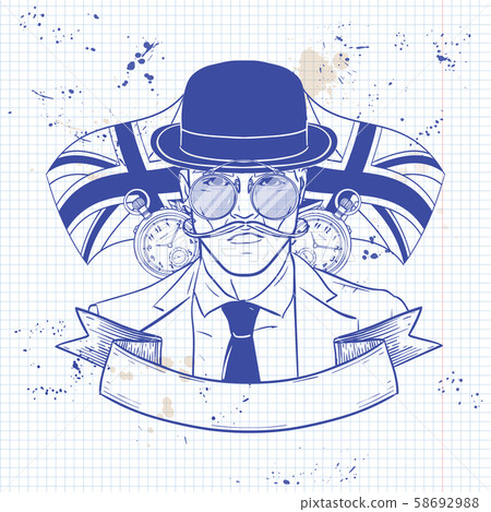 Sketch british man - Stock Illustration [58692988] - PIXTA