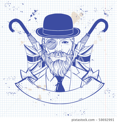 Sketch british man - Stock Illustration [58692991] - PIXTA