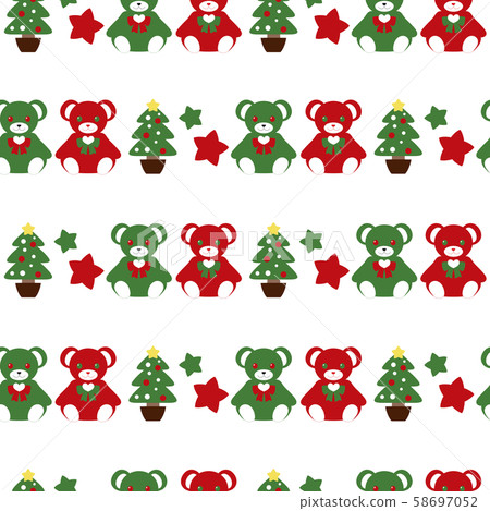 Christmas seamless pattern teddy bear - Stock Illustration [58697052 ...