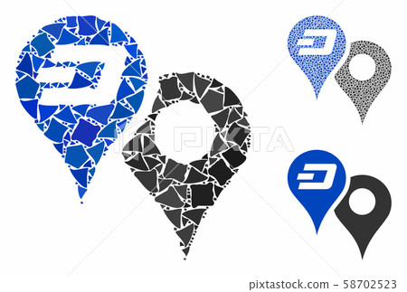 Dashcoin map pointers Mosaic Icon of Humpy... - Stock Illustration ...