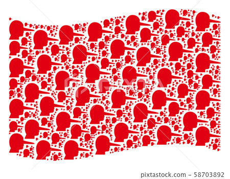 Waving Red Flag Mosaic of Lier Icons - Stock Illustration [58703892 ...