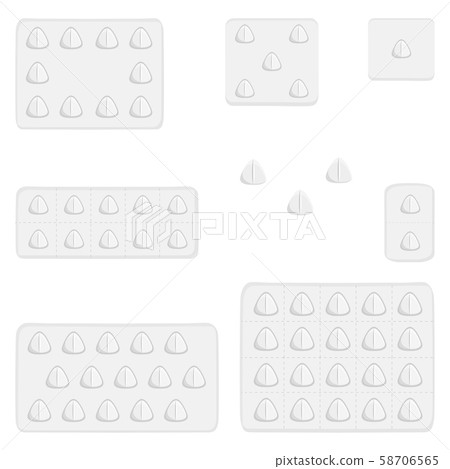 big colored set different types of pills inside - Stock Illustration ...