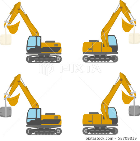 Excavator and sandbag - Stock Illustration [58709819] - PIXTA