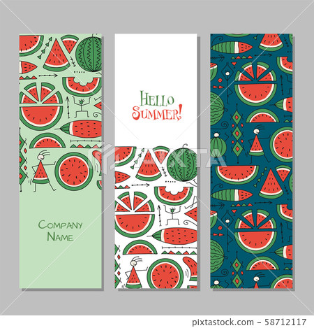 Banners design. Watermelon background - Stock Illustration [58712117 ...