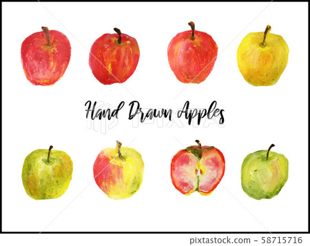 Hand painted apples - Stock Illustration [58715716] - PIXTA
