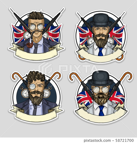 Sketch set of british men - Stock Illustration [58721700] - PIXTA