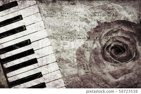 Music background with rose - Stock Illustration [58723538] - PIXTA
