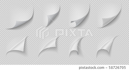Curled page corner. Folded and rolled paper... - Stock Illustration ...