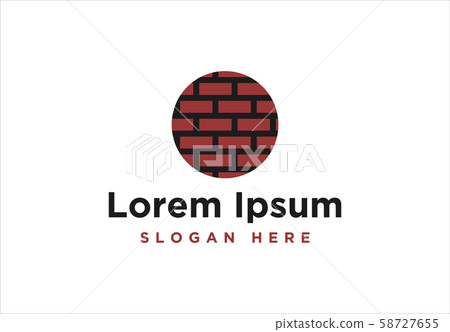 circle red brick Logo Inspiration isolated on - Stock Illustration ...