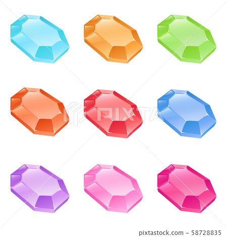 Square jewel illustration_9 colors - Stock Illustration [58728835] - PIXTA