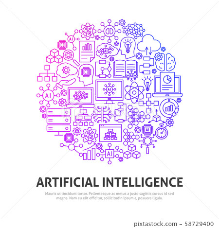 Artificial Intelligence Circle Concept - Stock Illustration [58729400 ...