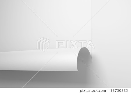 paper with the curled corner, 3d rendering - Stock Illustration ...