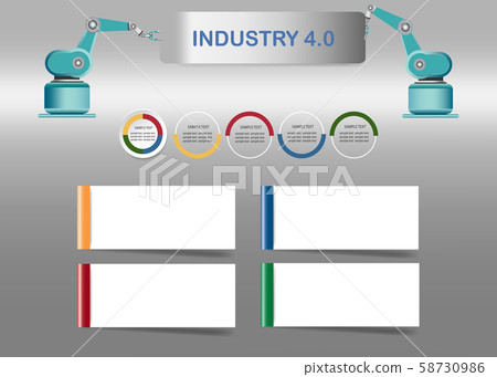 Infographic of industry 4.0 factory with blank - Stock Illustration ...