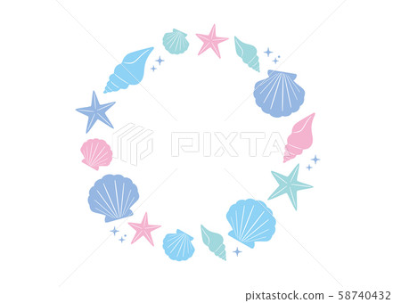 Seashell circle frame - Stock Illustration [58740432] - PIXTA