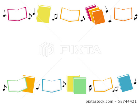 Book and musical notes frame - Stock Illustration [58744421] - PIXTA
