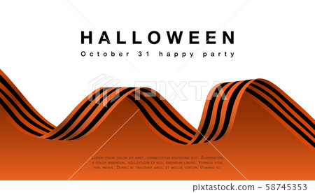 Halloween banner ribbons in orange and black... - Stock Illustration ...