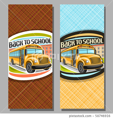Vector vertical banners for School Bus - Stock Illustration [58746916 ...
