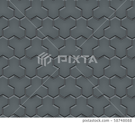 Seamless pattern of trihex cobblestone pavement - Stock Illustration ...