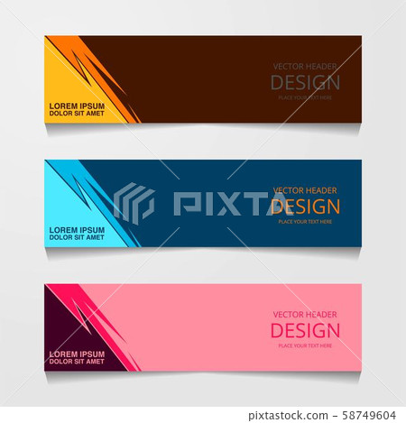 Abstract design banner, web template with three - Stock Illustration ...