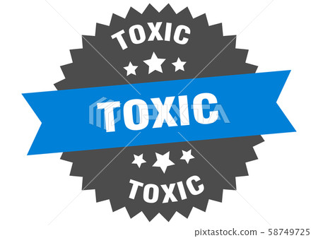 toxic sign. toxic blue-black circular band label - Stock Illustration ...