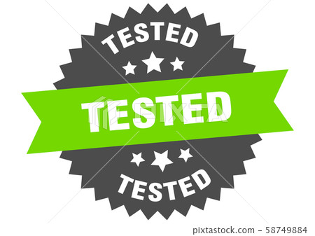 tested sign. tested green-black circular band - Stock Illustration ...