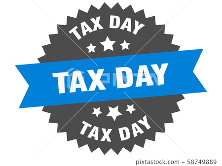 tax day sign. tax day blue-black circular band - Stock Illustration ...
