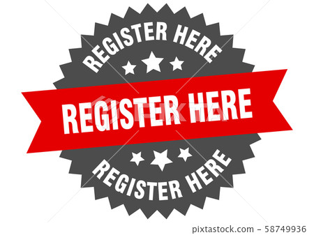 register here sign. register here red-black - Stock Illustration ...