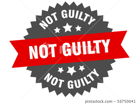 not guilty sign. not guilty red-black circular - Stock Illustration ...