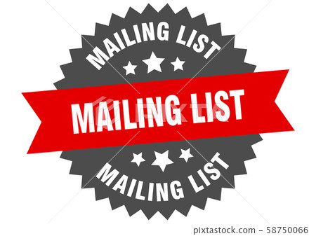 mailing list sign. mailing list red-black circular - Stock Illustration ...