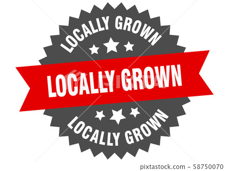 locally grown sign. locally grown red-black - Stock Illustration ...