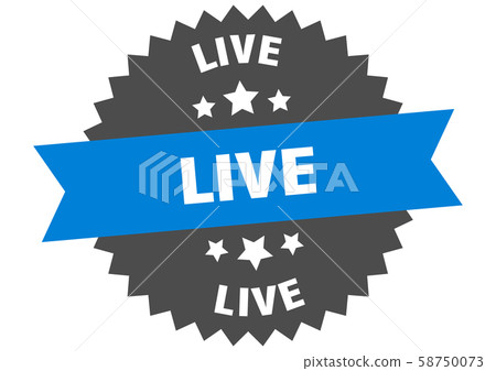 live sign. live blue-black circular band label - Stock Illustration ...