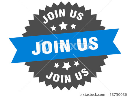 join us sign. join us blue-black circular band - Stock Illustration ...