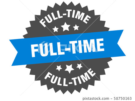 full-time sign. full-time blue-black circular band - Stock Illustration ...