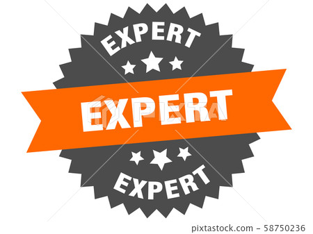 expert sign. expert orange-black circular band - Stock Illustration ...