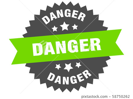 danger sign. danger green-black circular band - Stock Illustration ...