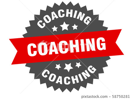 coaching sign. coaching red-black circular band - Stock Illustration ...