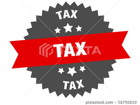 tax sign. tax red-black circular band label - Stock Illustration ...