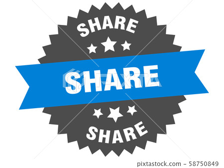 share sign. share blue-black circular band label - Stock Illustration ...