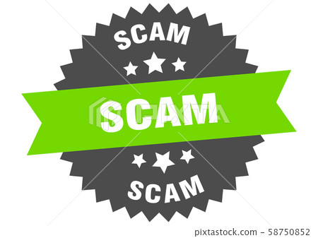 scam sign. scam green-black circular band label - Stock Illustration ...