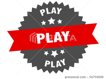 play sign. play red-black circular band label - Stock Illustration ...