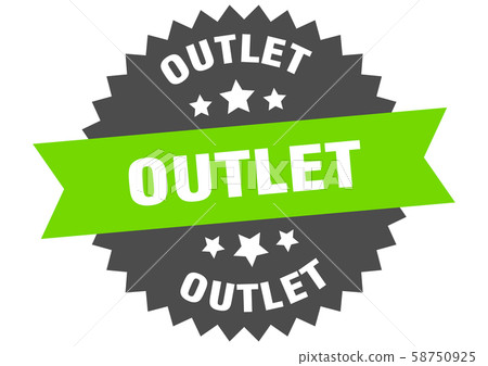 outlet sign. outlet green-black circular band - Stock Illustration ...