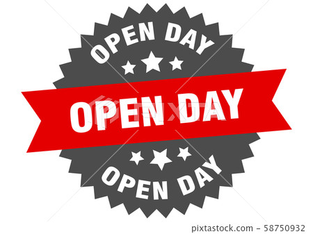 open day sign. open day red-black circular band - Stock Illustration ...