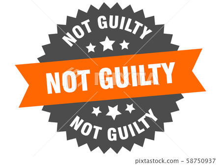 not guilty sign. not guilty orange-black circular - Stock Illustration ...
