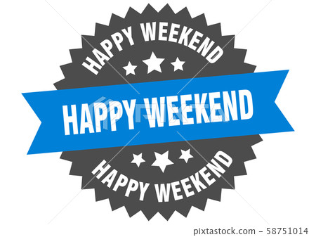 happy weekend sign. happy weekend blue-black - Stock Illustration ...