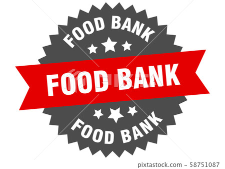 food bank sign. food bank red-black circular band - Stock Illustration ...