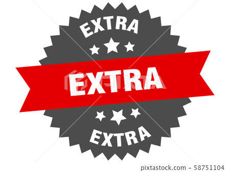 extra sign. extra red-black circular band label - Stock Illustration ...