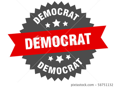 democrat sign. democrat red-black circular band - Stock Illustration ...
