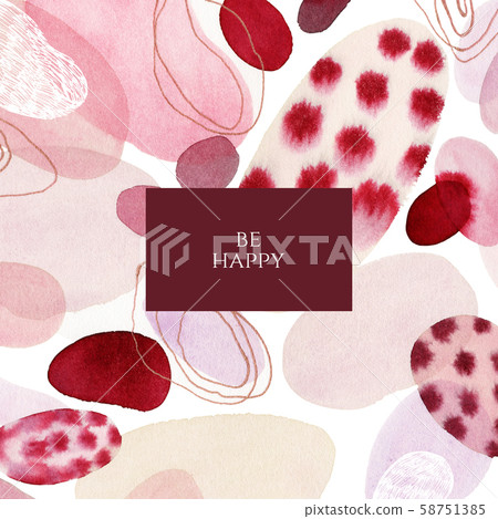 Be happy postcard abstract handmade background. - Stock Illustration ...